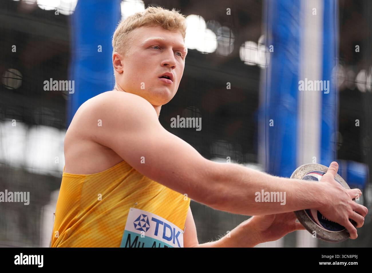 Lithuania's Mykolas Alekna competes in the men's discus throw ...