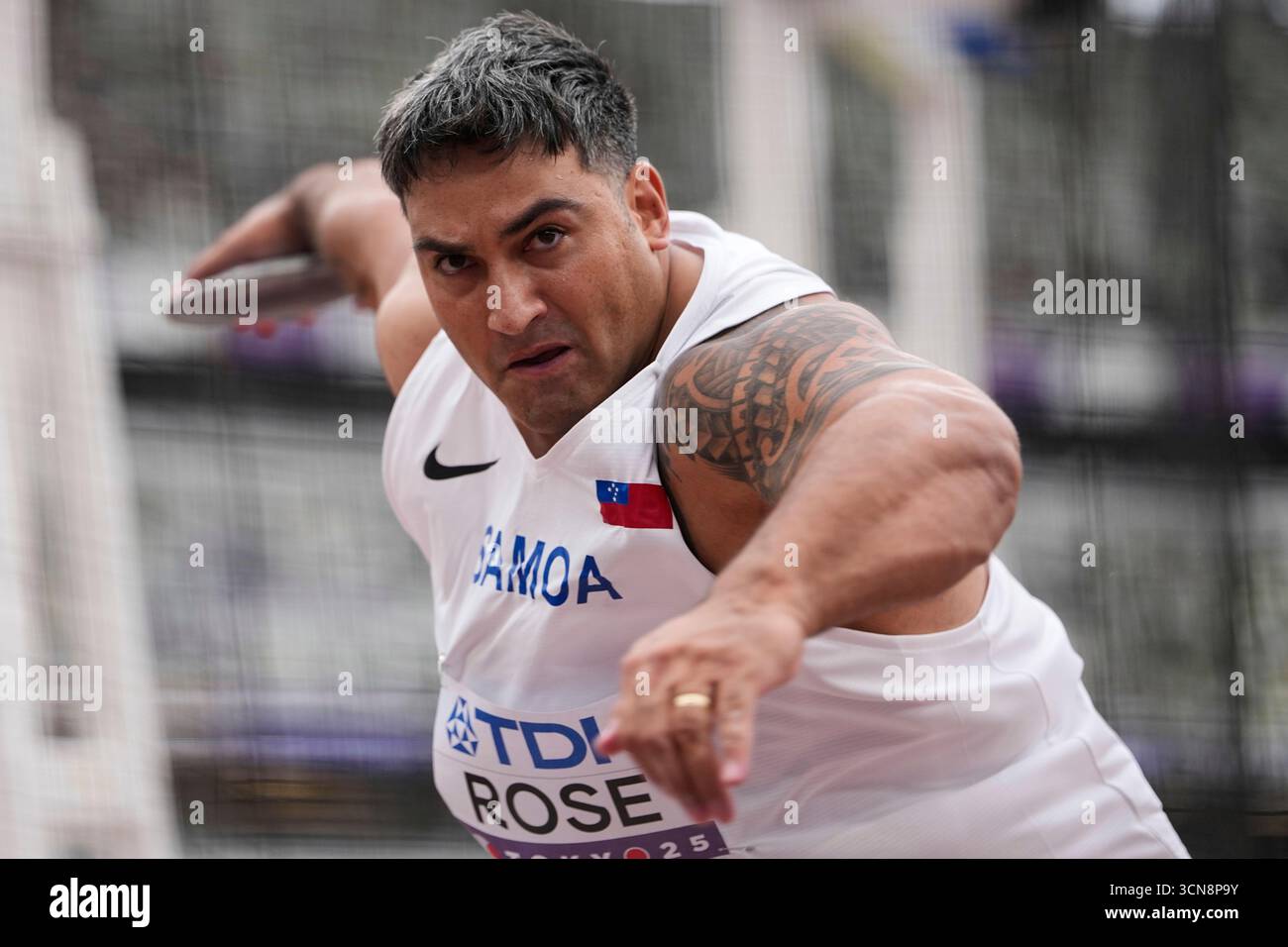 Samoa's Alex Rose competes in the men's discus throw qualification at ...