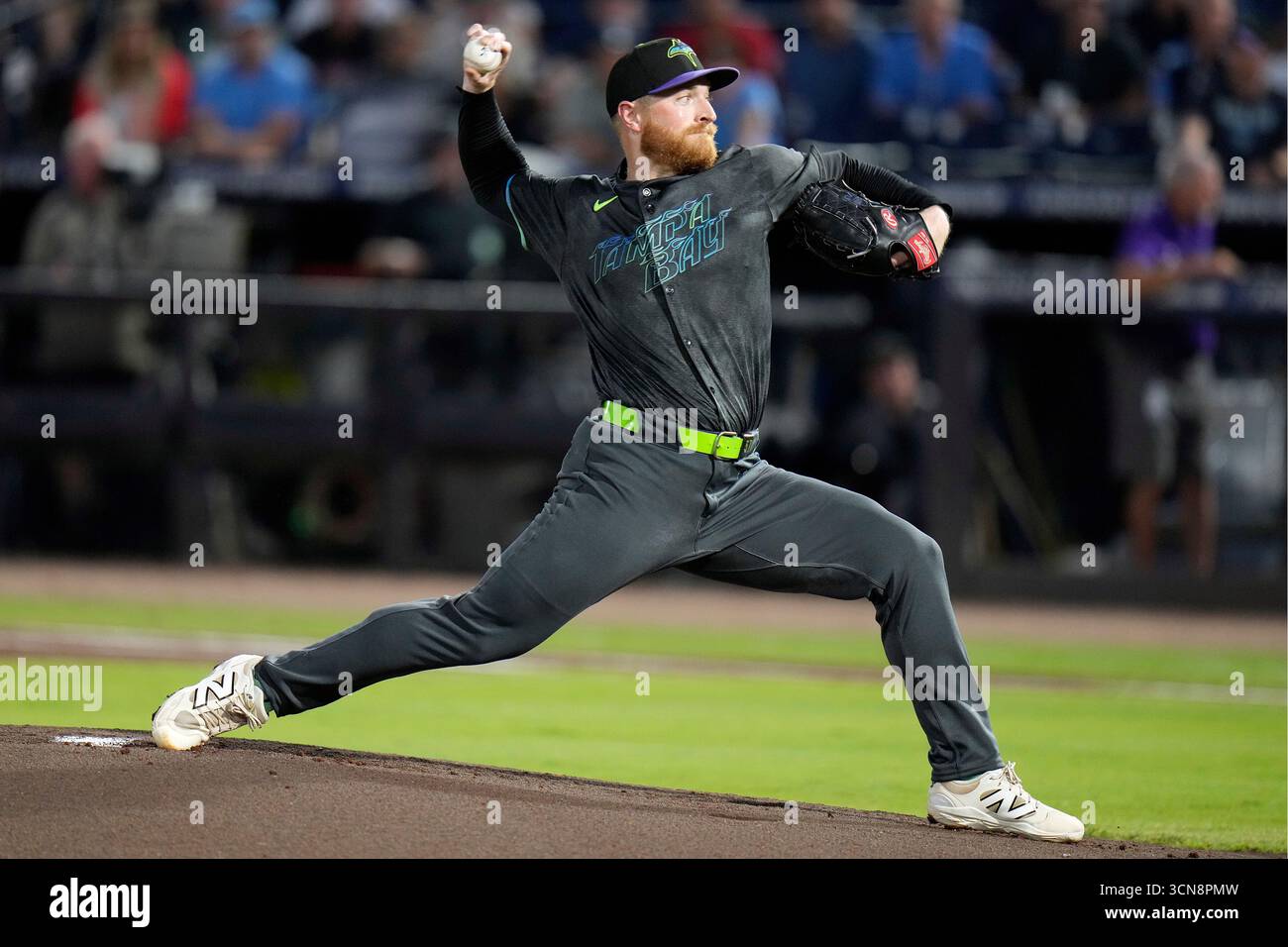 Tampa Bay Rays' Drew Rasmussen pitches to the Boston Red Sox during the ...