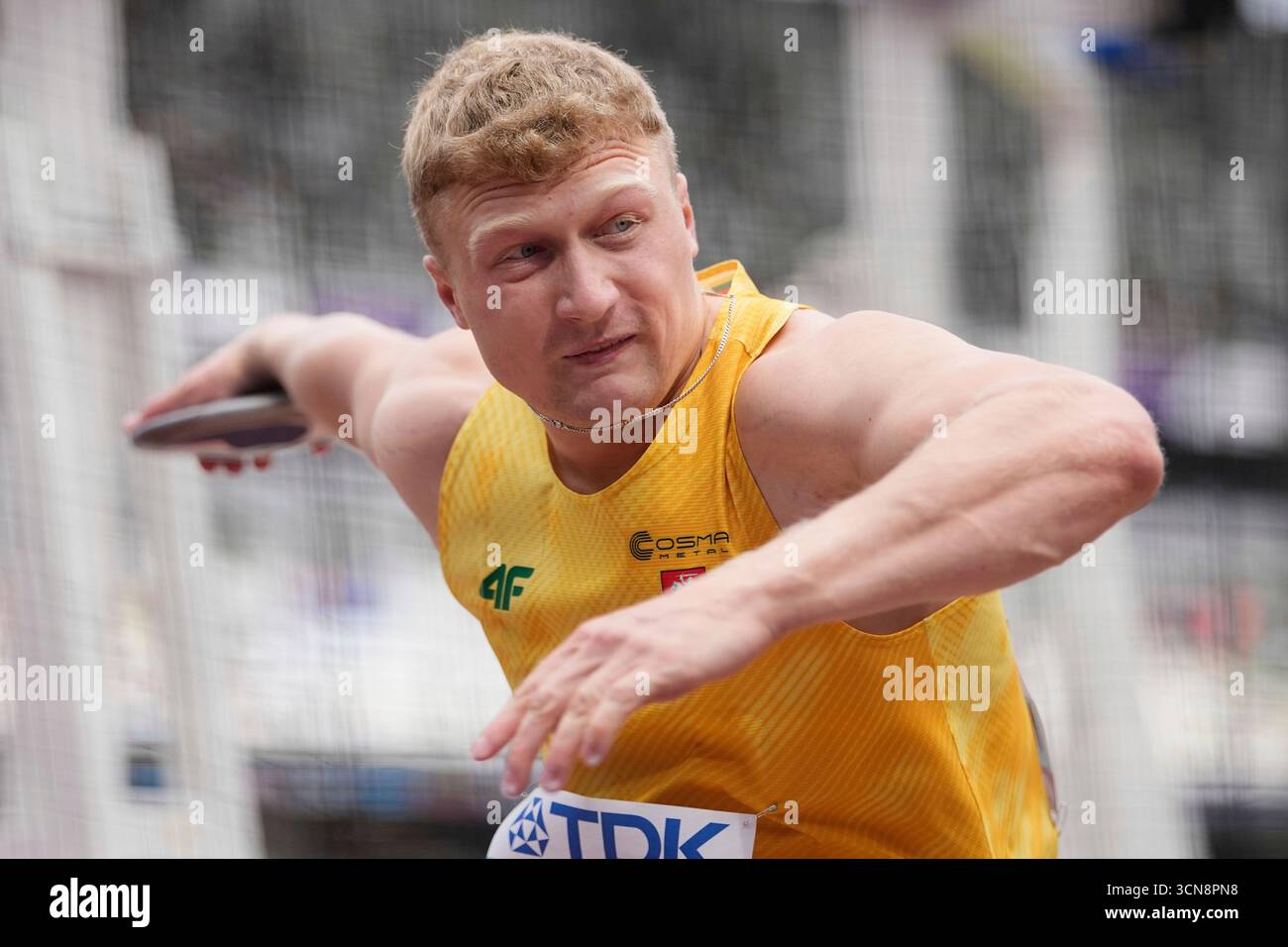 Lithuania's Mykolas Alekna competes in the men's discus throw ...