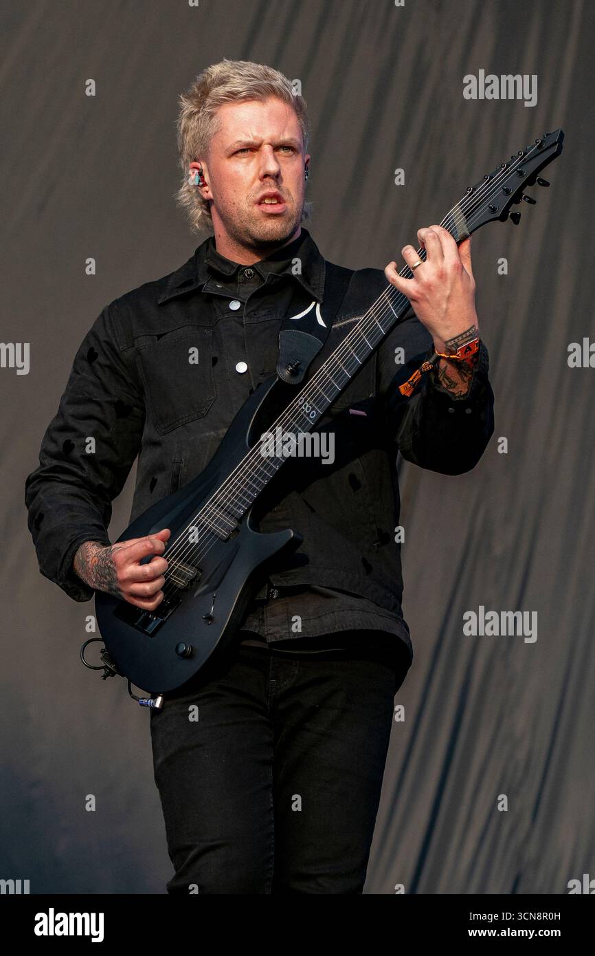 Mike Stringer of Spiritbox performs during the Louder Than Life music ...