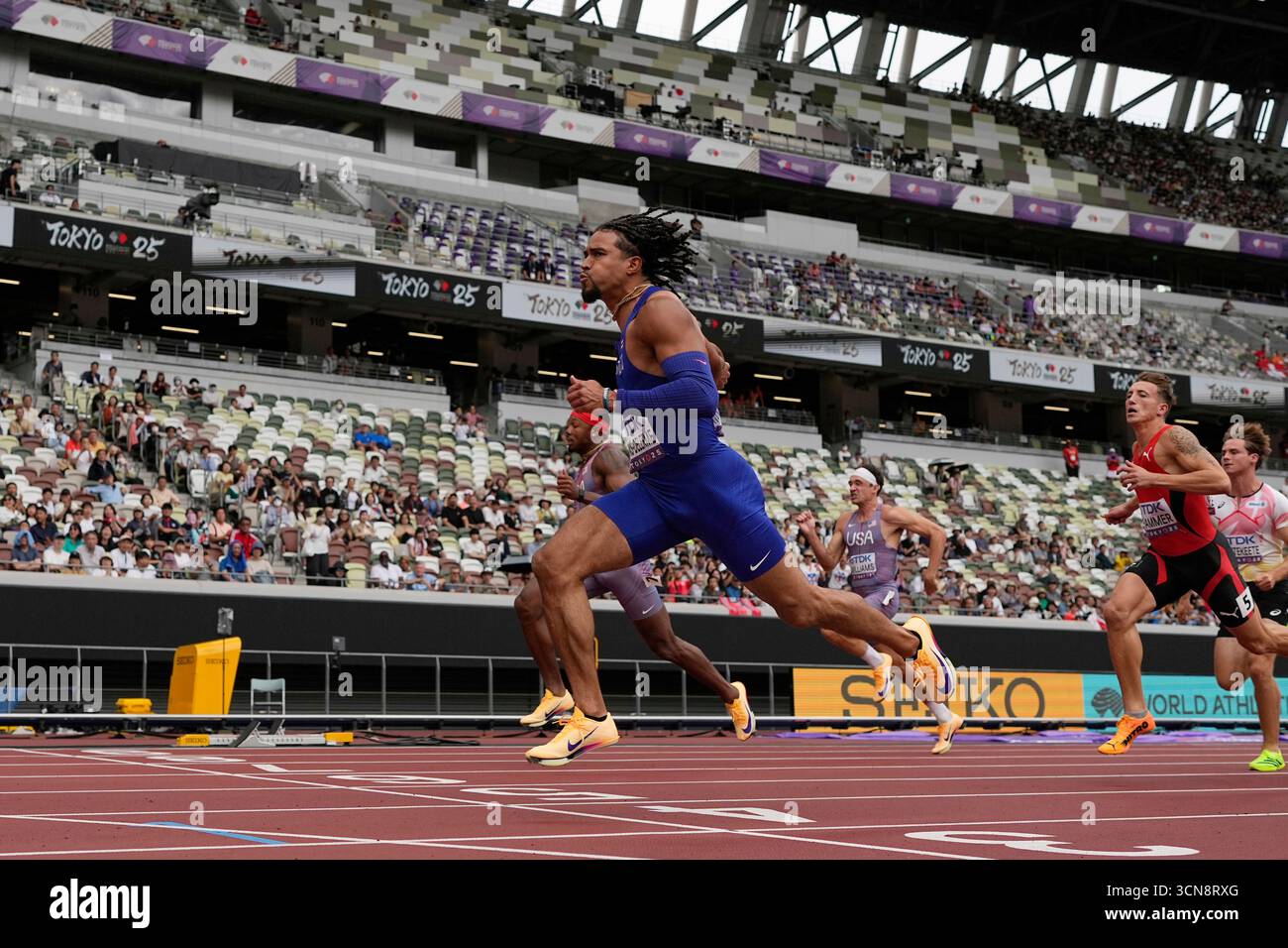 Puerto Rico's Ayden Owens-Delerme wins a heat in the decathlon 100 ...
