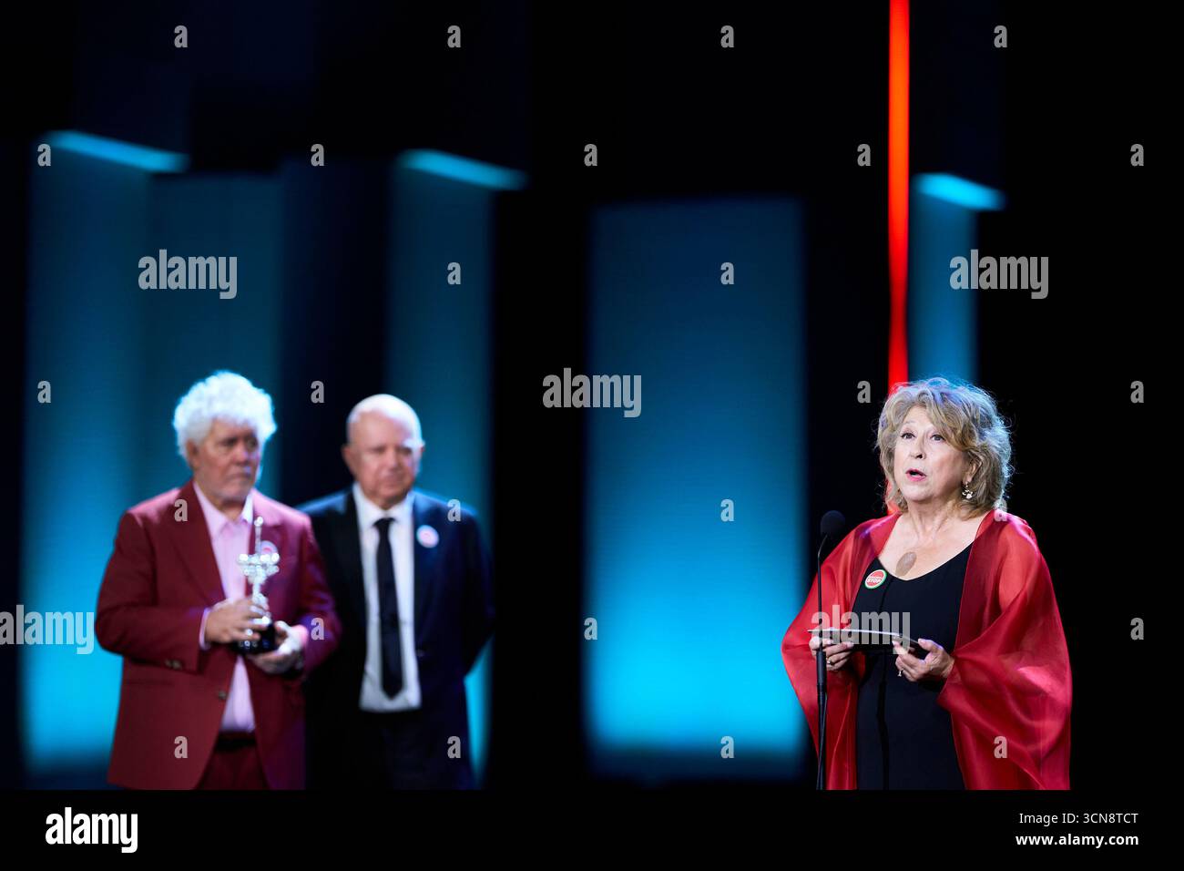 Pedro Almodovar, Agustin Almodovar, Esther Garcia attends the Donosti ...