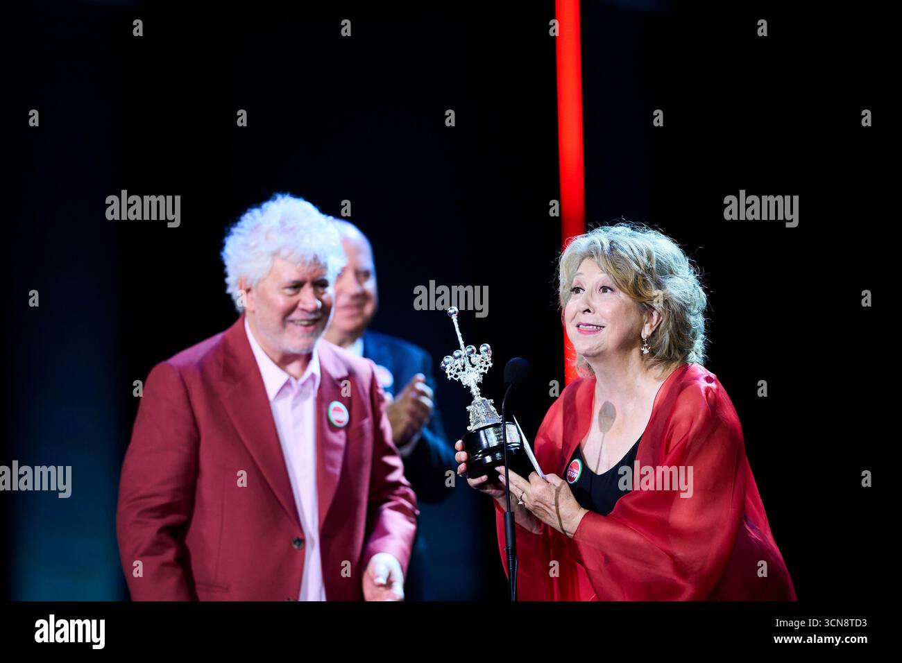 Pedro Almodovar, Agustin Almodovar, Esther Garcia attends the Donosti ...