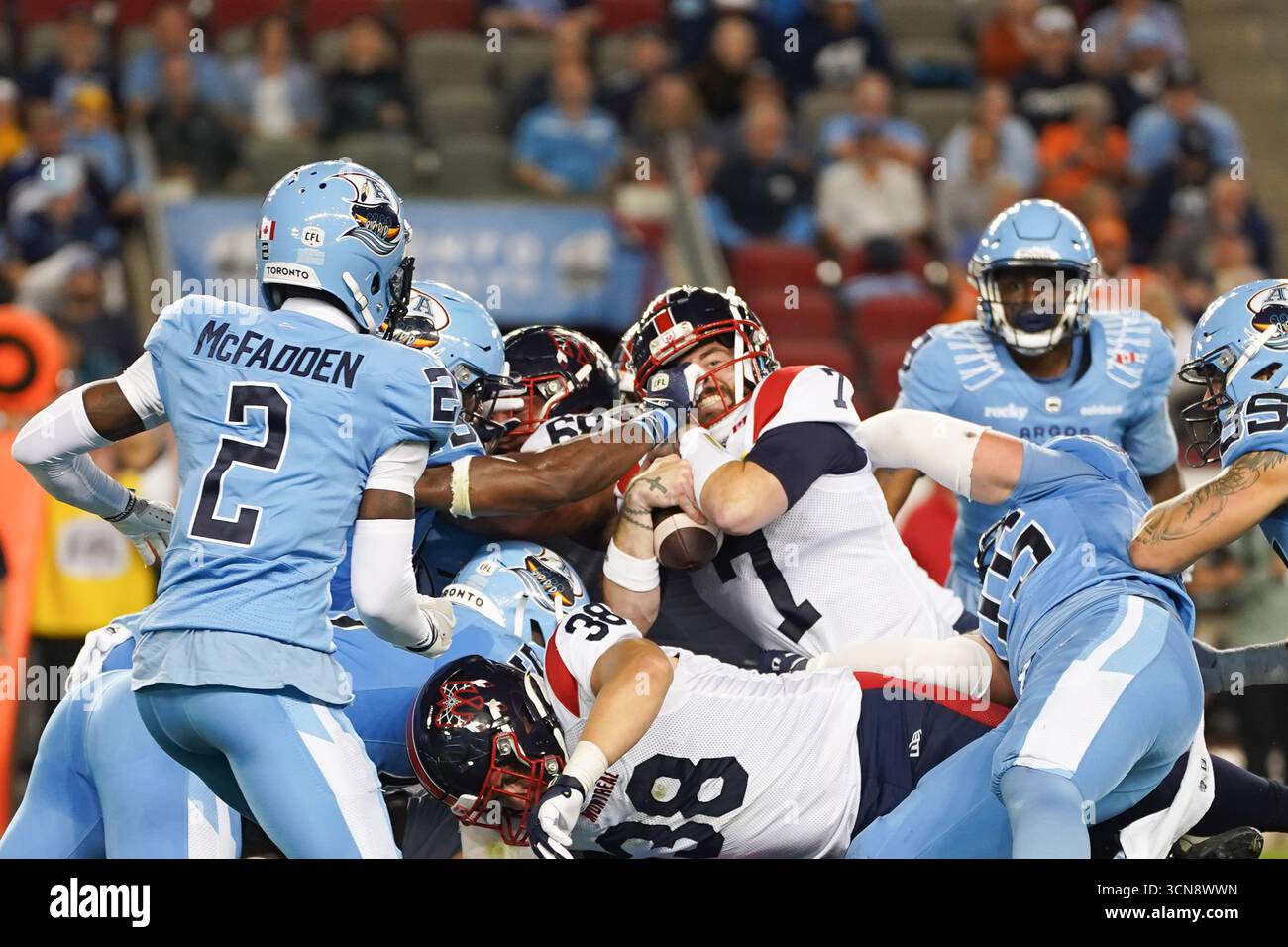 Toronto, Canada. 19th Sep, 2025. Quarterback Shea Patterson #7 of ...
