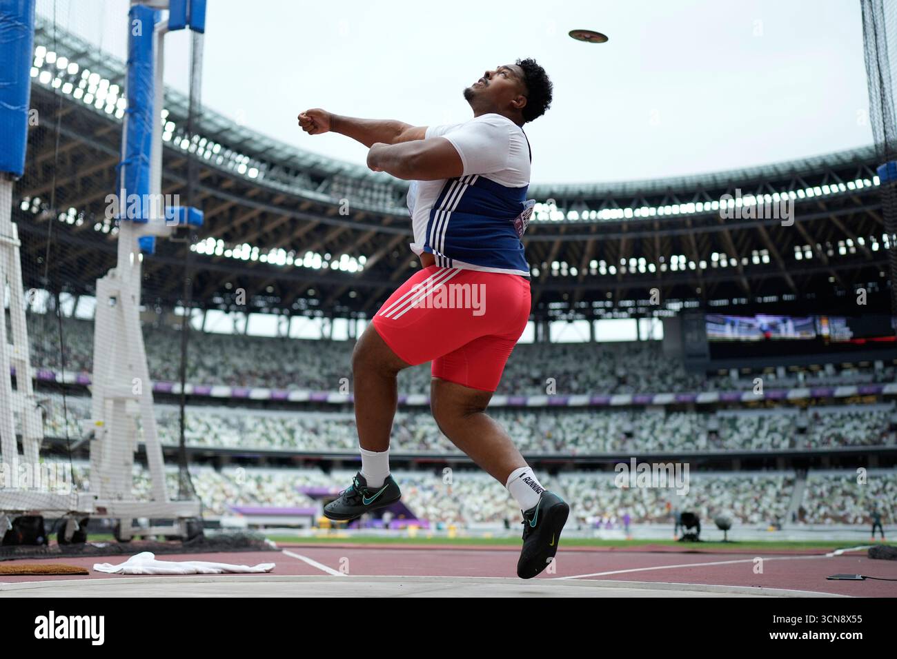 France's Jordan Guehaseim competes during the men's discus throw ...