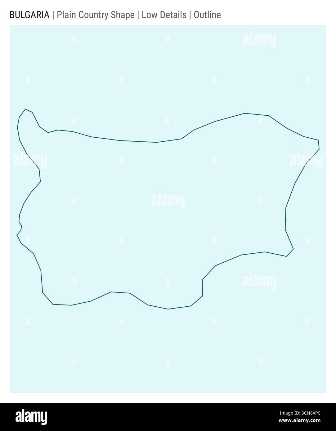 Bulgaria plain country map. Low details. Outline style. Shape of ...