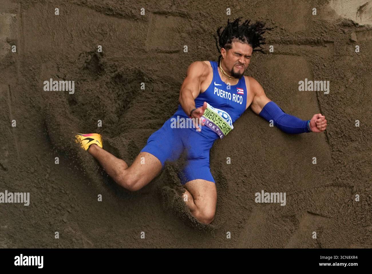 Puerto Rico's Ayden Owens-Delerme competes in the decathlon long jump ...