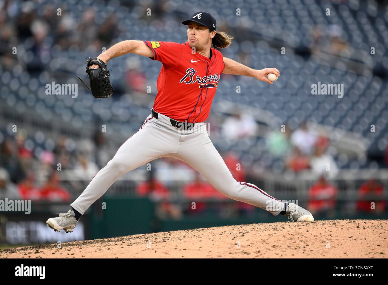 Atlanta Braves relief pitcher Dylan Dodd (46) in action during a ...