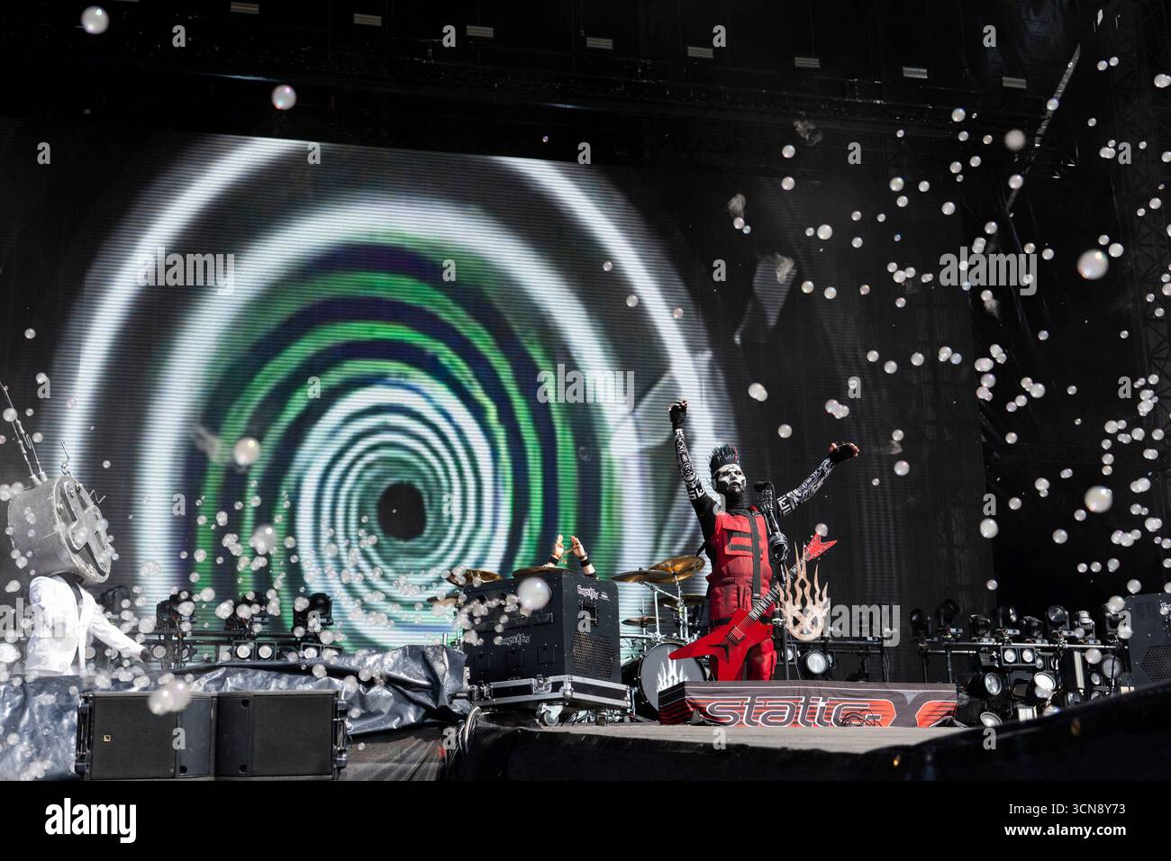 Xer0 of Static-X performs during the Louder Than Life music festival on ...