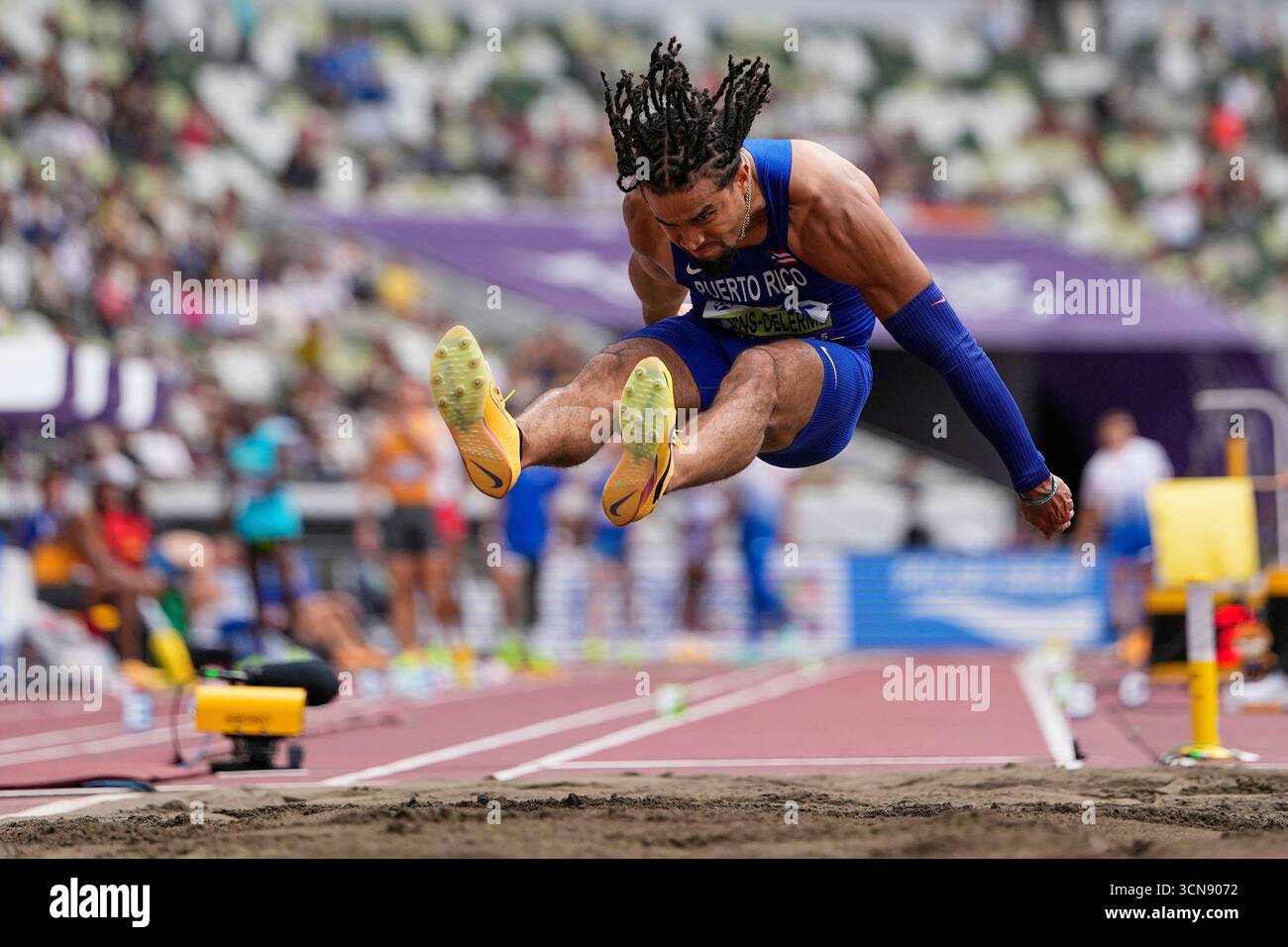 Puerto Rico's Ayden Owens-Delerme competes in the decathlon long jump ...