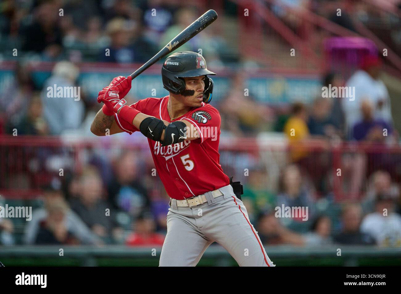 Altoona Curve Javier Rivas (5) bats during an MiLB Eastern League ...