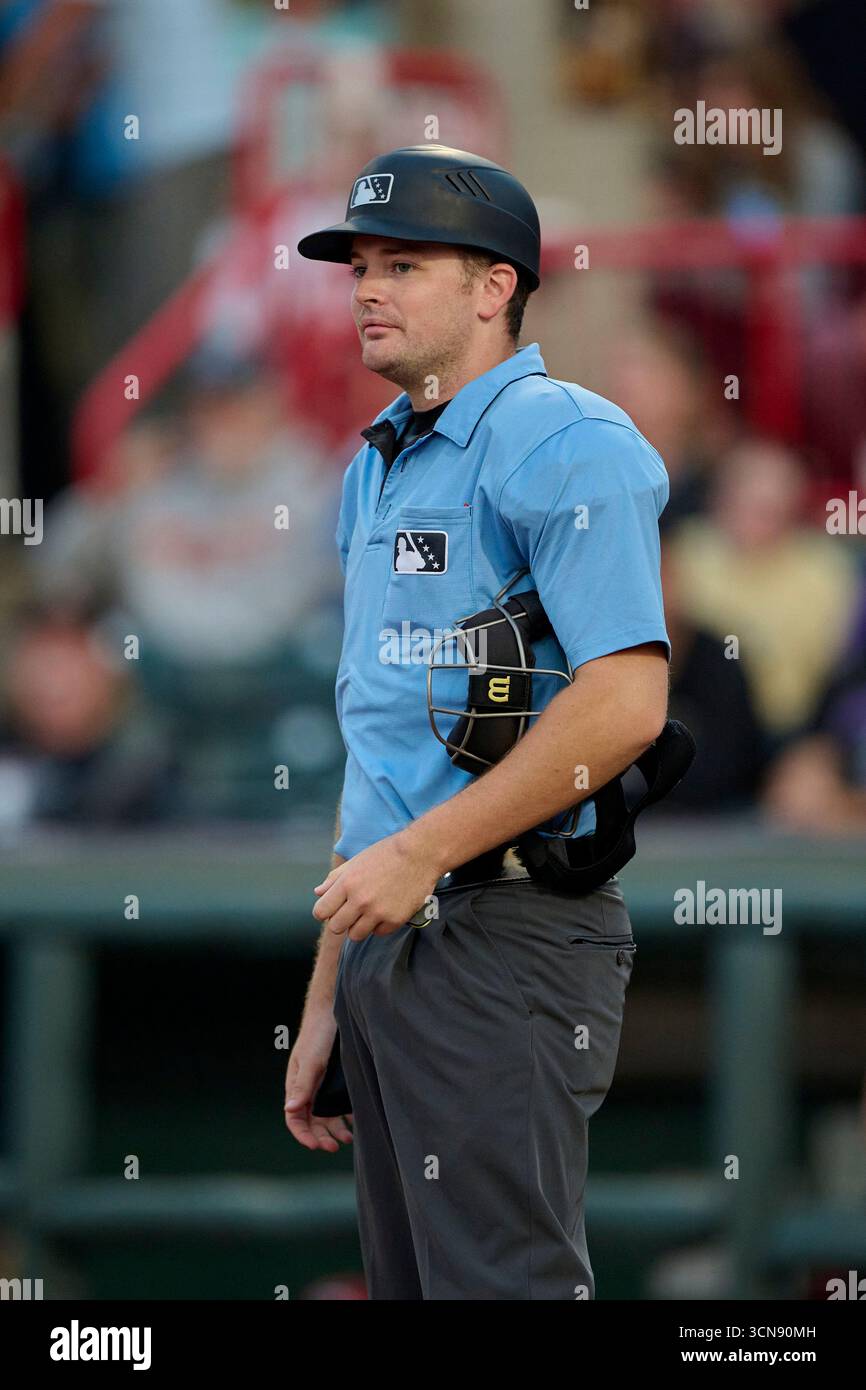 Umpire Travis Brewer during an MiLB Eastern League baseball game ...