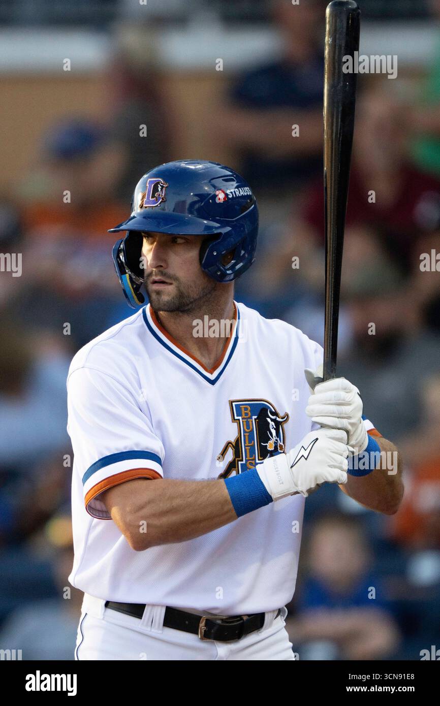 Kameron Misner (35) of the Durham Bulls at bat during an International ...