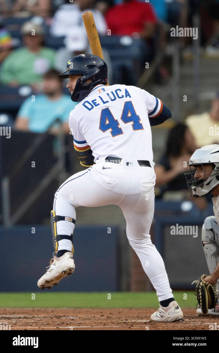 Jonny DeLuca (44) of the Durham Bulls at bat during an International ...