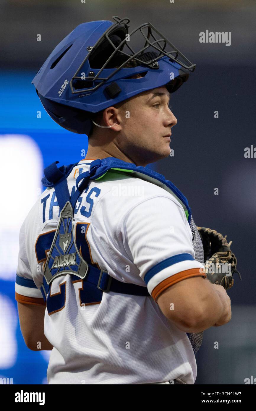 Catcher Matt Thaiss (24) of the Durham Bulls in action during an ...