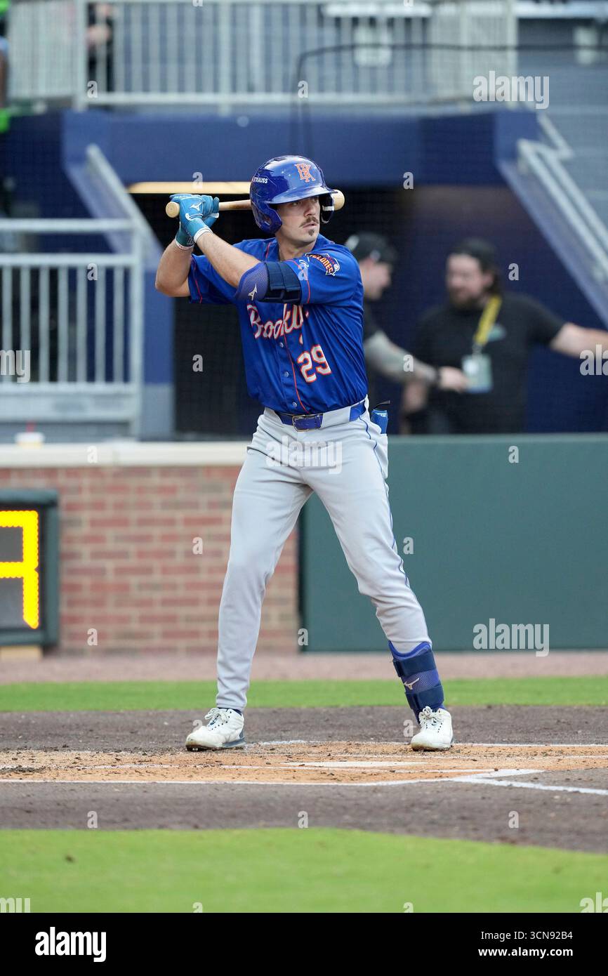 Trace Willhoite (29) of the Brooklyn Cyclones at bat in the South ...