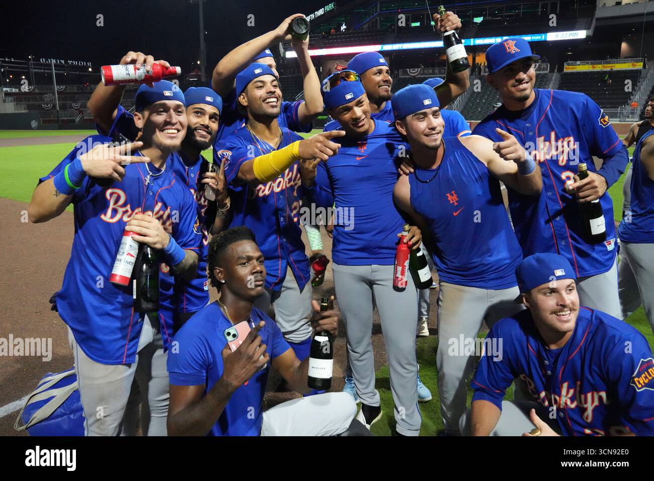 Brooklyn Cyclones Players Celebrate Winning The South Atlantic League