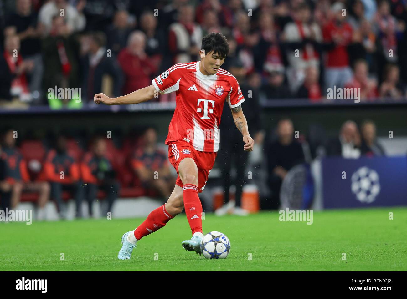 Min-jae Kim of Bayern seen in action during the UEFA Champions League 2025/2026 match between ...