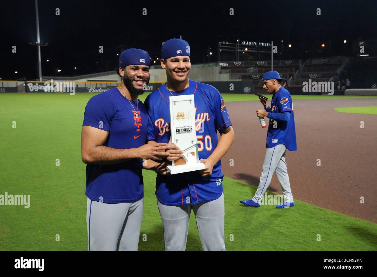 Brooklyn Cyclones Players Pose With The Trophy After Winning The South