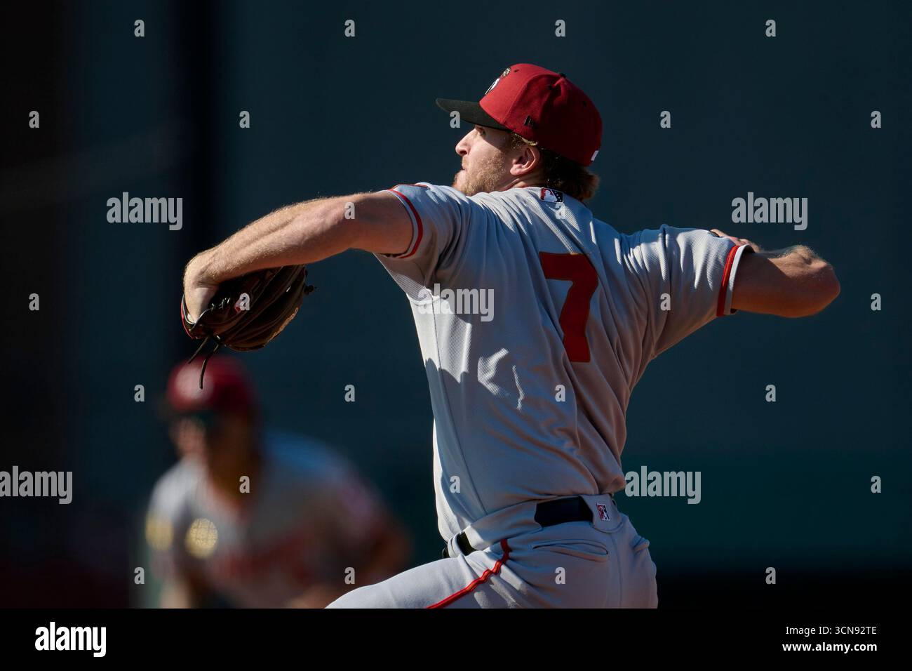 Altoona Curve pitcher Jack Carey (7) during an MiLB Eastern League ...