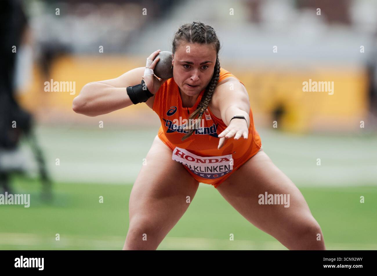Jorinde van Klinken of the Netherlands competing in the Women's Shot ...