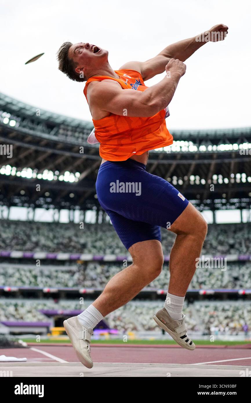 Netherlands' Ruben Rolvink competes during the men's discus throw ...