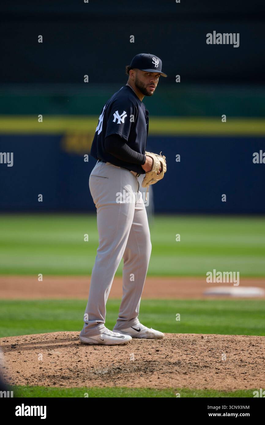 Scranton/Wilkes-Barre RailRiders pitcher Jayvien Sandridge (88) during ...