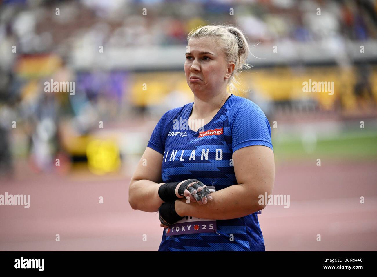 Eveliina Rouvali of Finland competes during the women's shot put ...