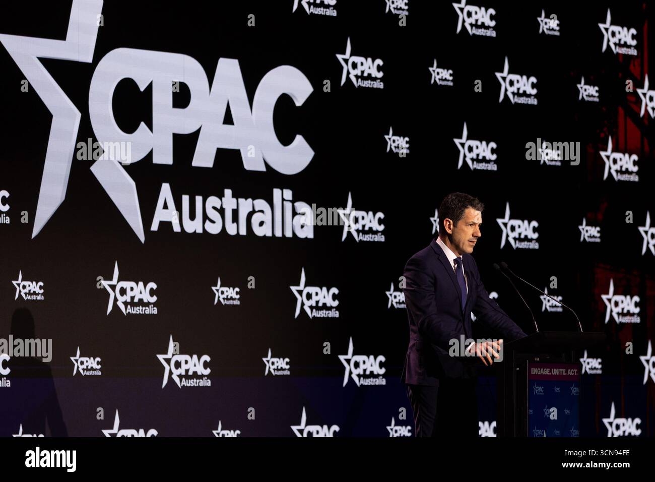 Liberal Senator Alex Antic speaks during the CPAC Conference, at the ...