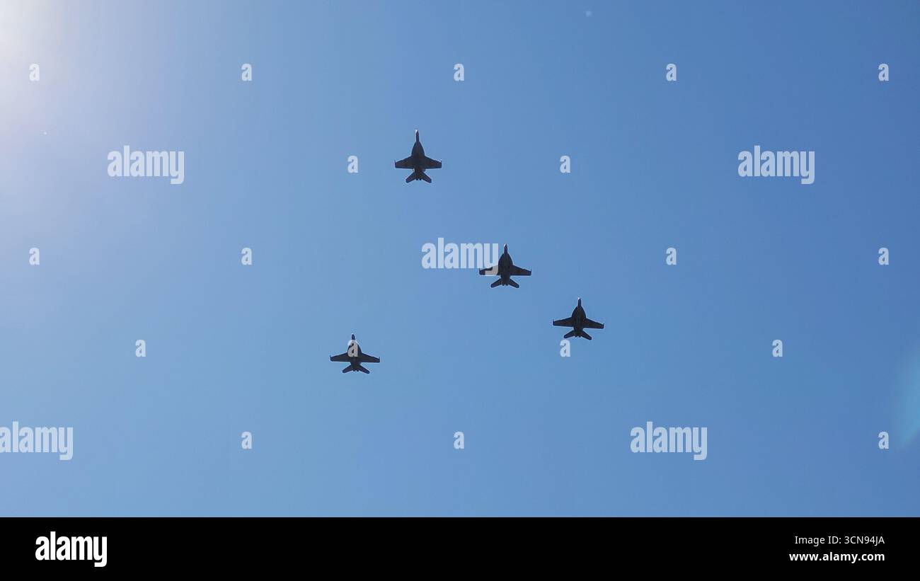 Fighter jets fly during POW/MIA commemoration event A group of Navy ...