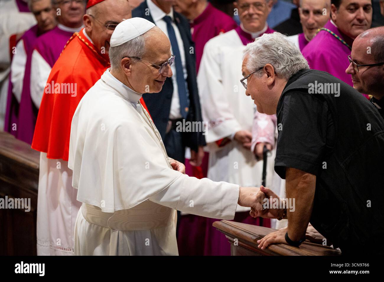 Pope Leo XIV greets the Diocesan Assembly of Rome during the Liturgy of ...