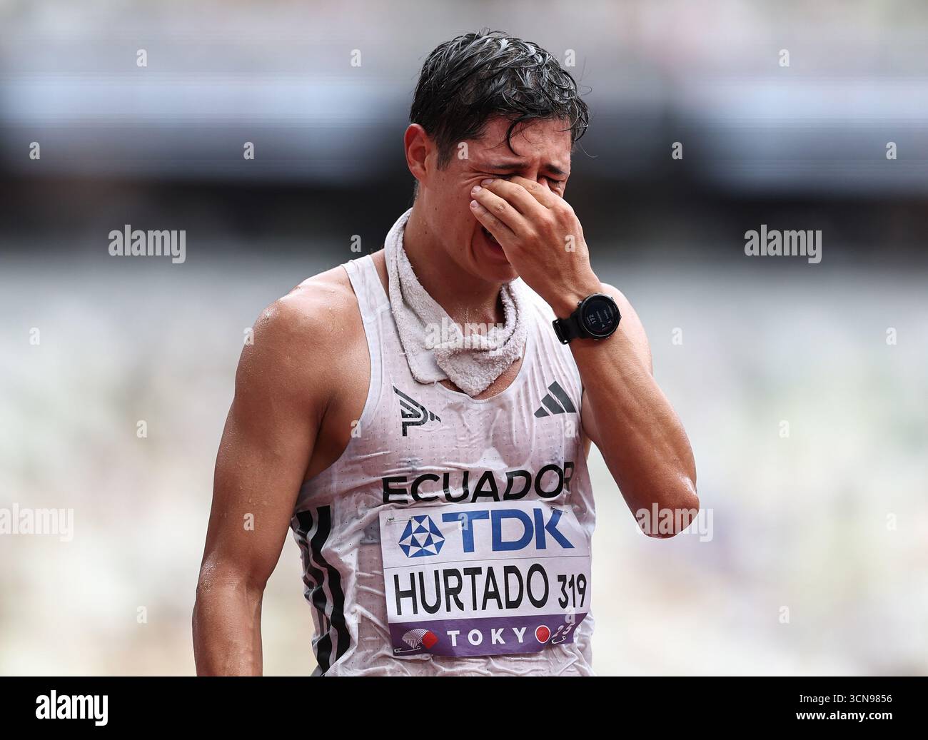 Tokyo, Japan. 20th Sep, 2025. David Hurtado of Ecuador reacts after the ...