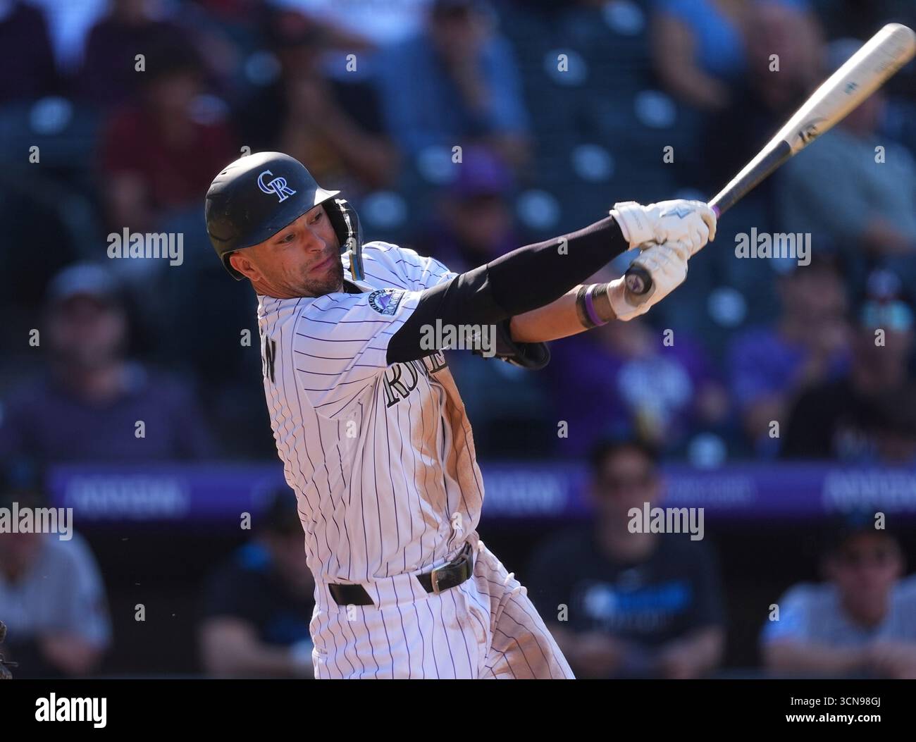 Colorado Rockies right fielder Tyler Freeman (2) in the ninth inning of ...