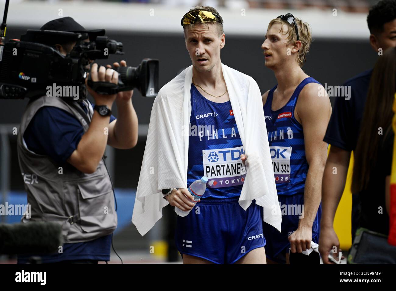 Aku Partanen(left) and Jerry Jokinen of Finland during the men's 20 km ...