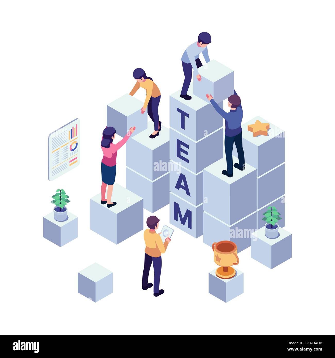 Collaborating team sharing project Cut Out Stock Images & Pictures - Alamy