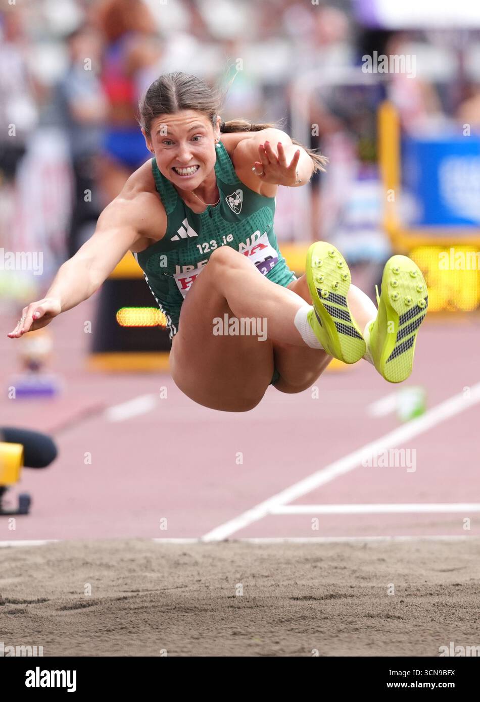 Ireland's Kate O'Connor competes in the Long Jump element of the Women ...