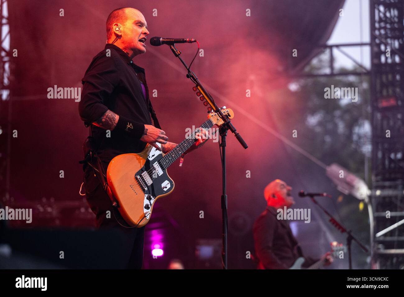 Matt Skiba of Alkaline Trio preforms at Riot Fest in Chicago, IL on ...