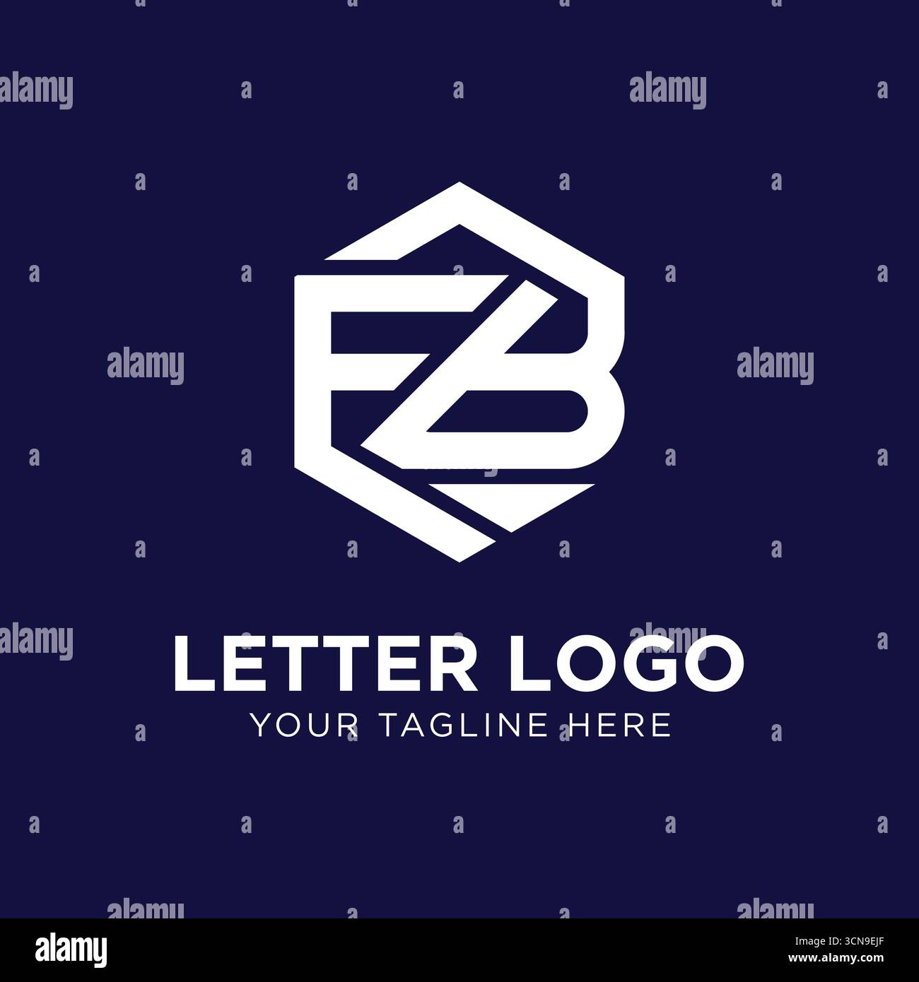 MInimalist Letter EB Polygon logo vector template Stock Vector Image ...
