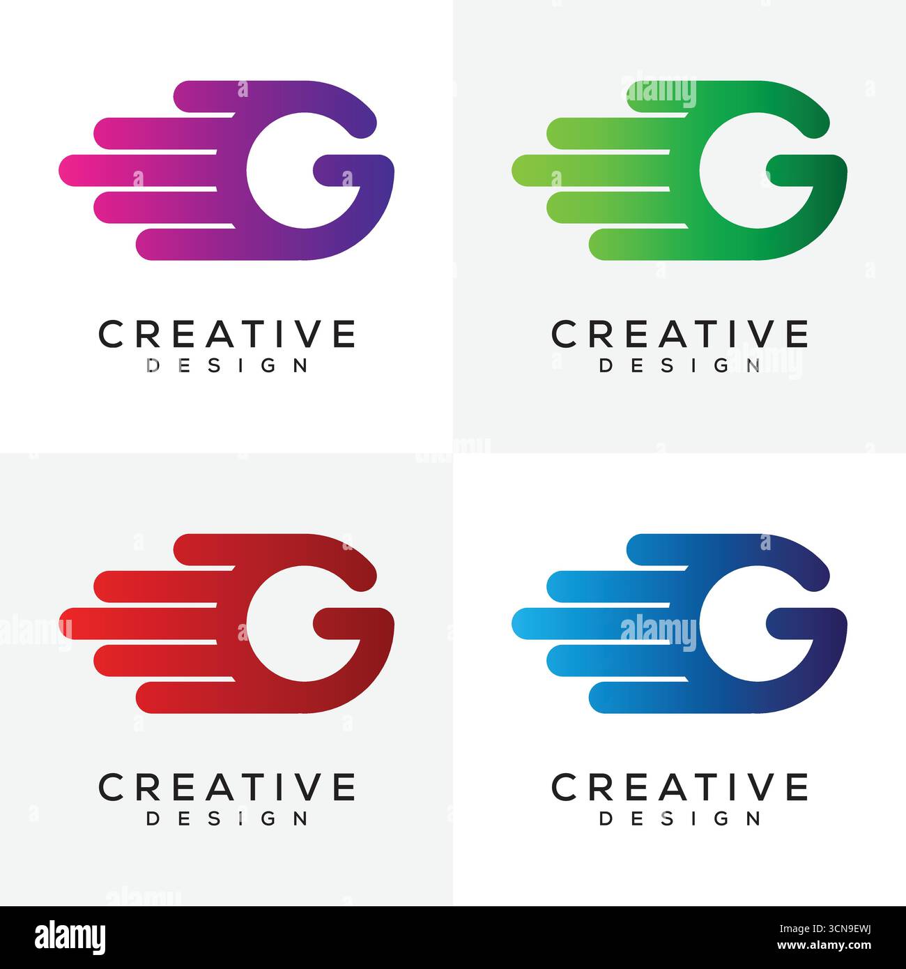 Hand on letter logo Stock Vector Images - Alamy