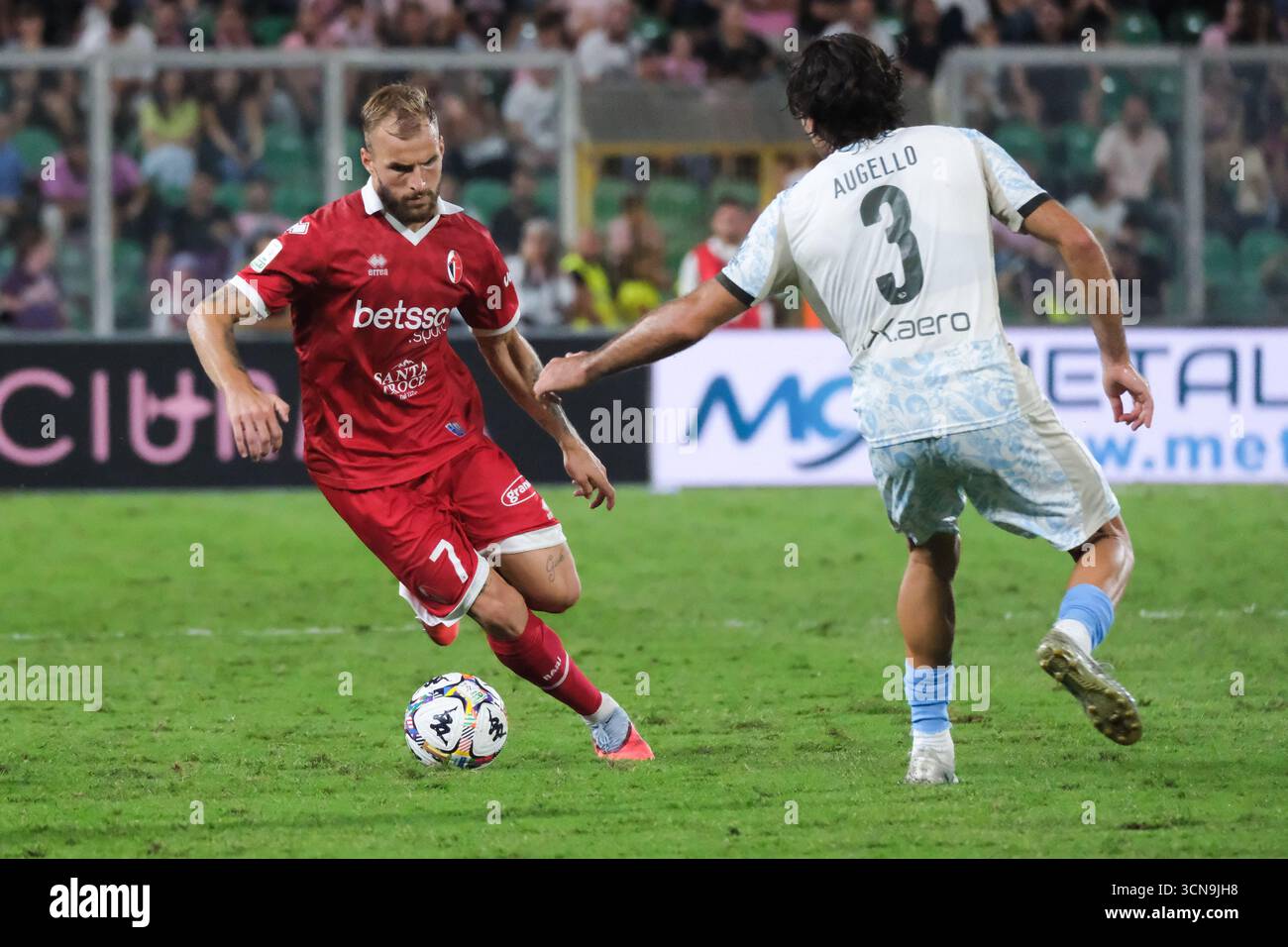 Player A and player B in action during Palermo FC VS SSC Bari Serie B 25/26 at the Renzo Barbera ...