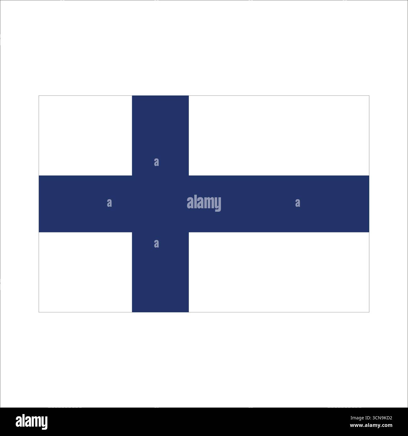 Finnish flag waving, blue cross on a white background, symbol of ...
