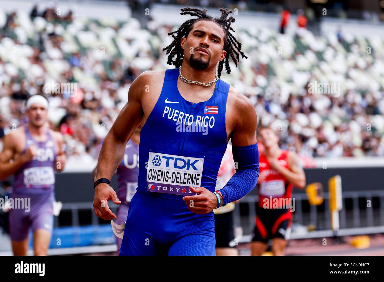 Ayden Owens-Delerme of Puerto Rico during the Decathlon Men's 100 ...