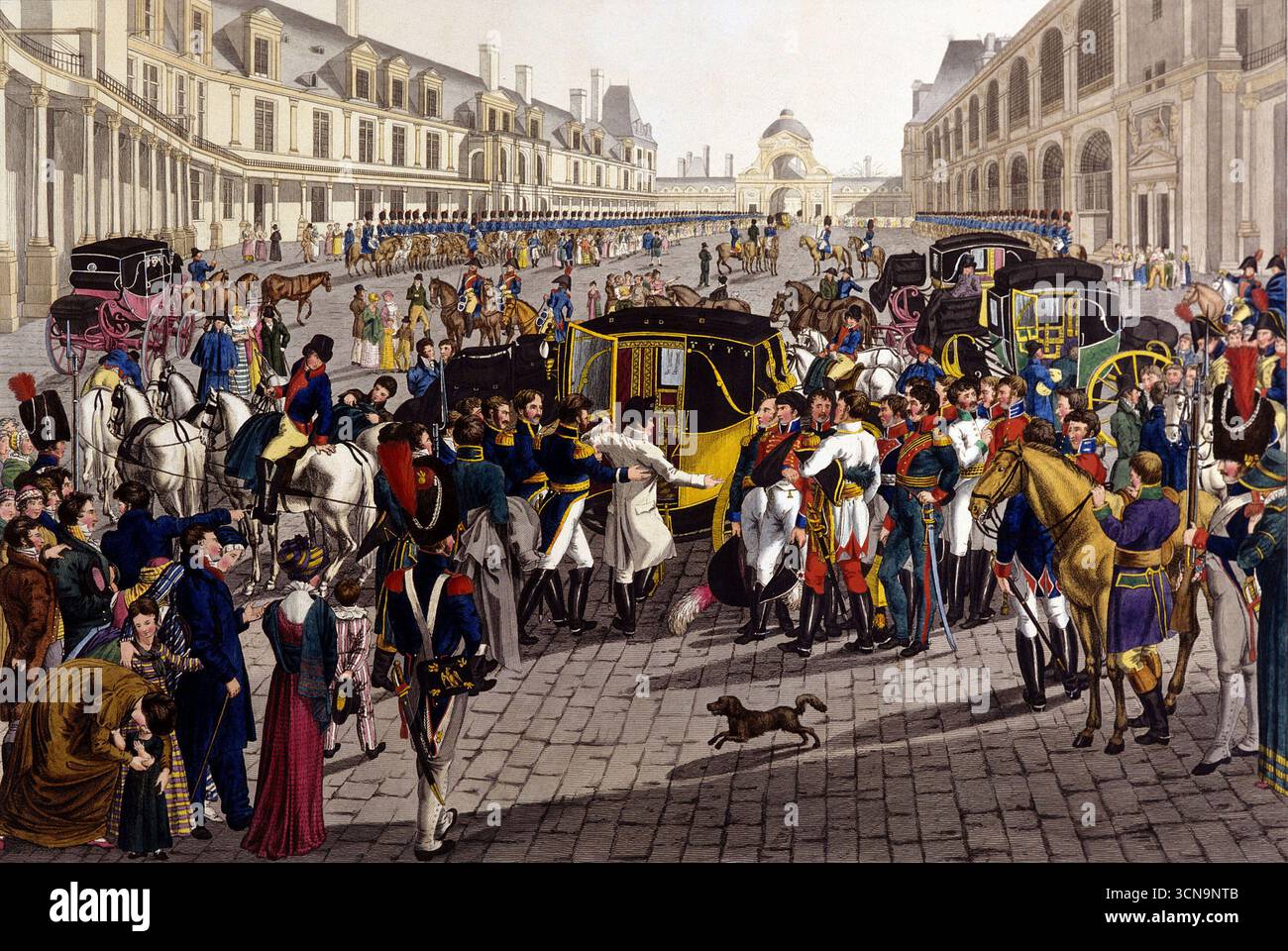 Farewelling Napoleon his Imperial Guard in the courtyard of Cheval ...