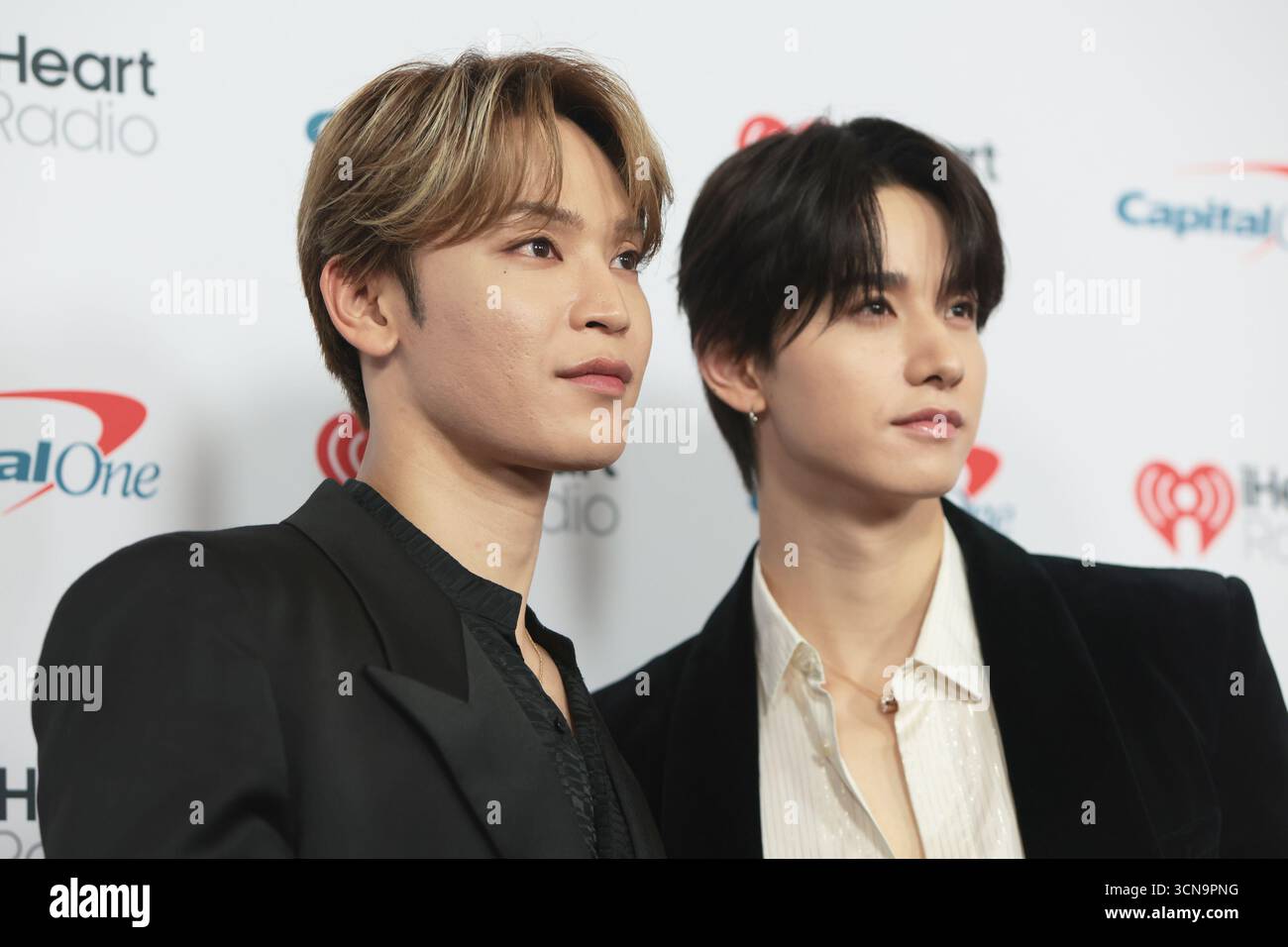 Sho Yonashiro and Keigo Sato of JO1 attend the 2025 iHeartRadio Music ...