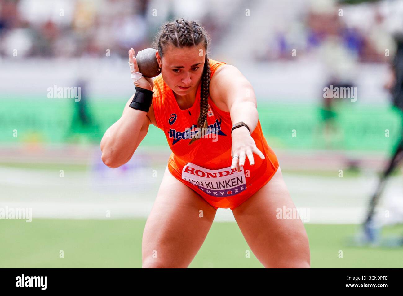 Jorinde van Klinken of the Netherlands during the Women's Shot Put ...