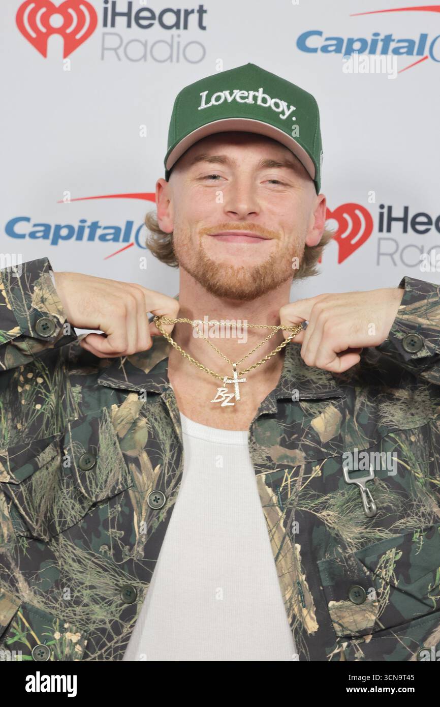 Bailey Zimmerman attends the 2025 iHeartRadio Music Festival at T ...