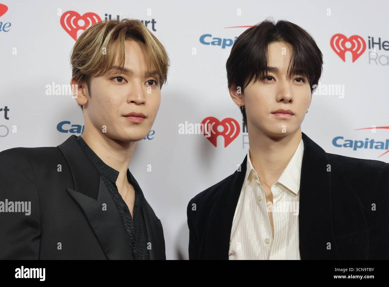 Sho Yonashiro and Keigo Sato of JO1 attend the 2025 iHeartRadio Music ...