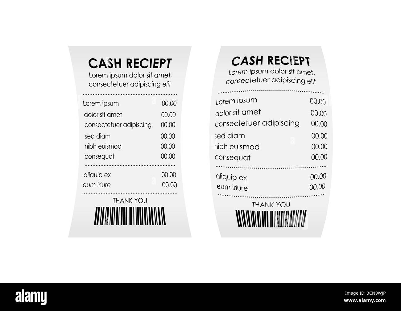 Receipt icon on white Cut Out Stock Images & Pictures - Alamy