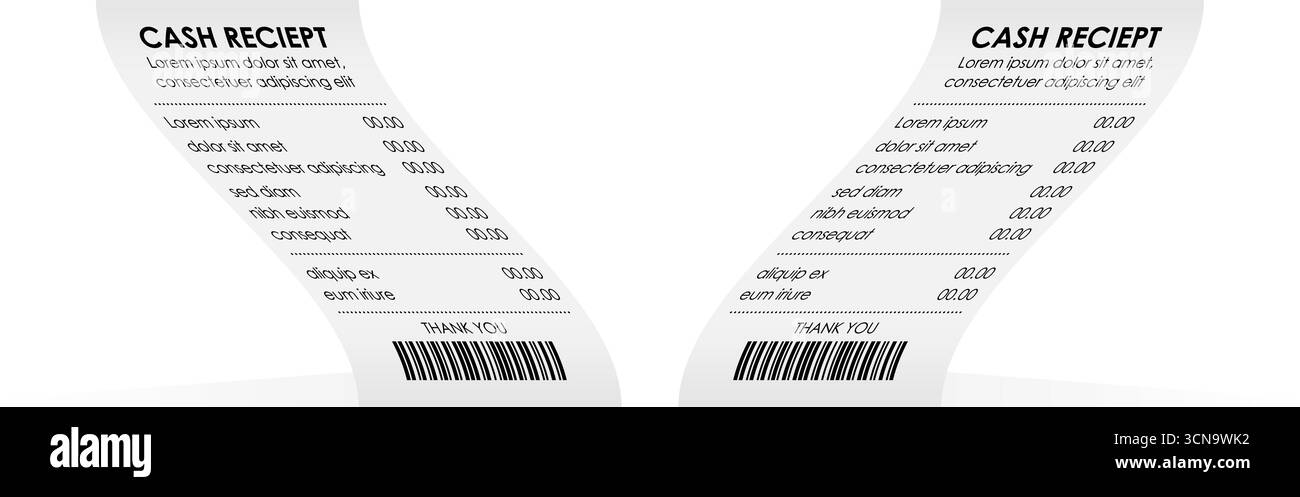 Receipt icon on white Cut Out Stock Images & Pictures - Alamy